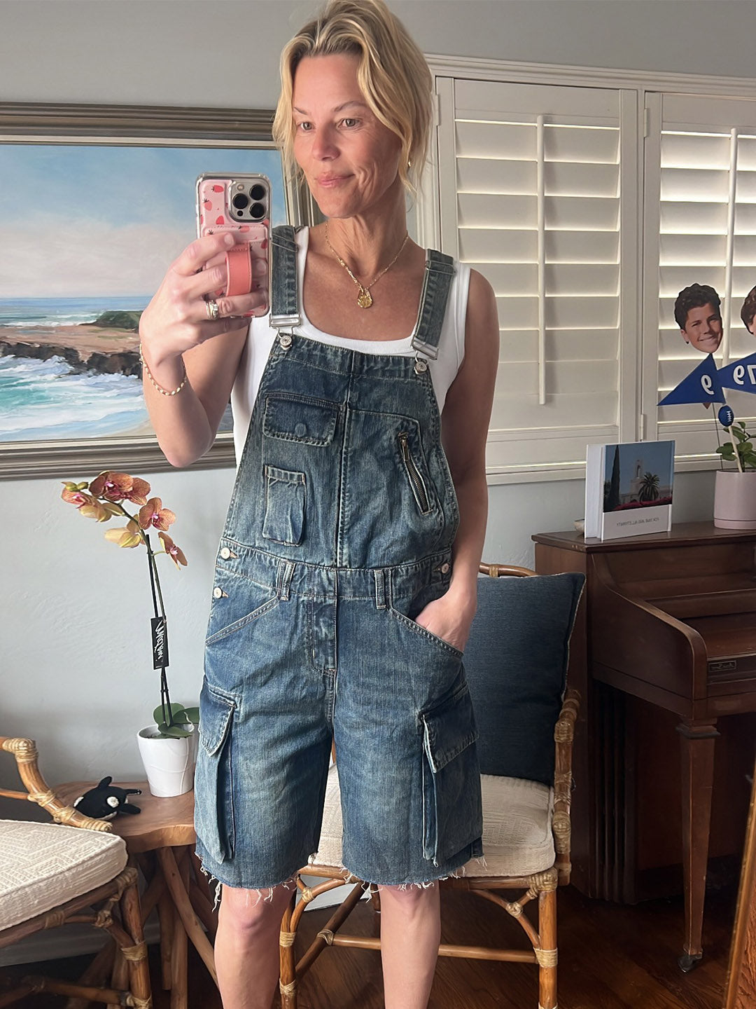 Madepants Claire Overall Shorts Women's Denim Cargo Overalls