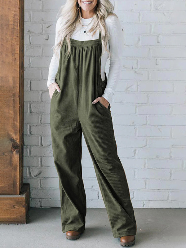 Women's Cozy Corduroy Loose Fit Overalls – Madepants