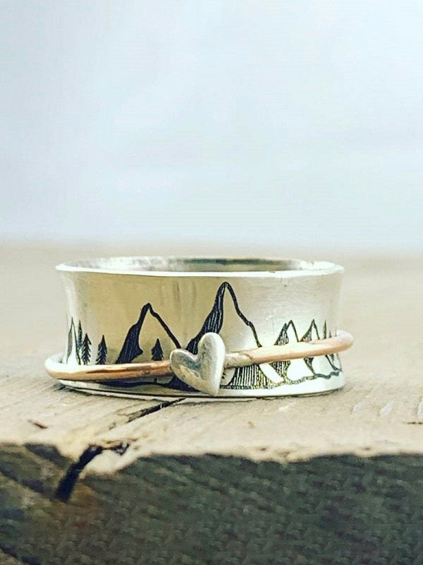 Keep Climbing Silver Spinner Ring – Madepants